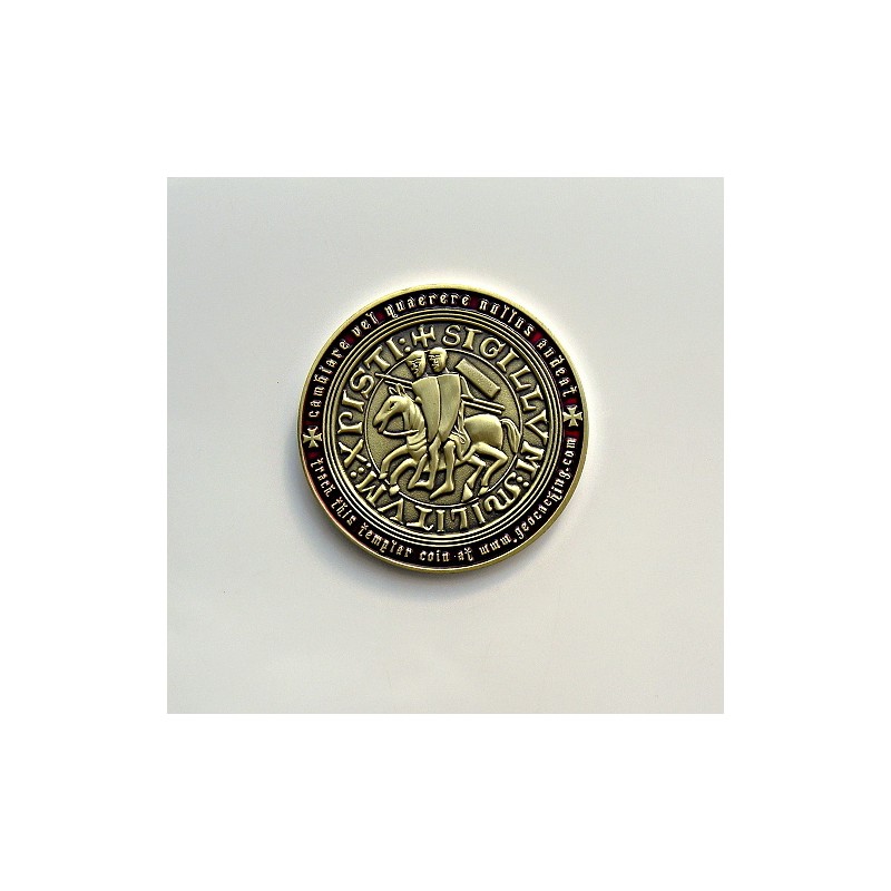 Templářský Geocoin Antique Gold